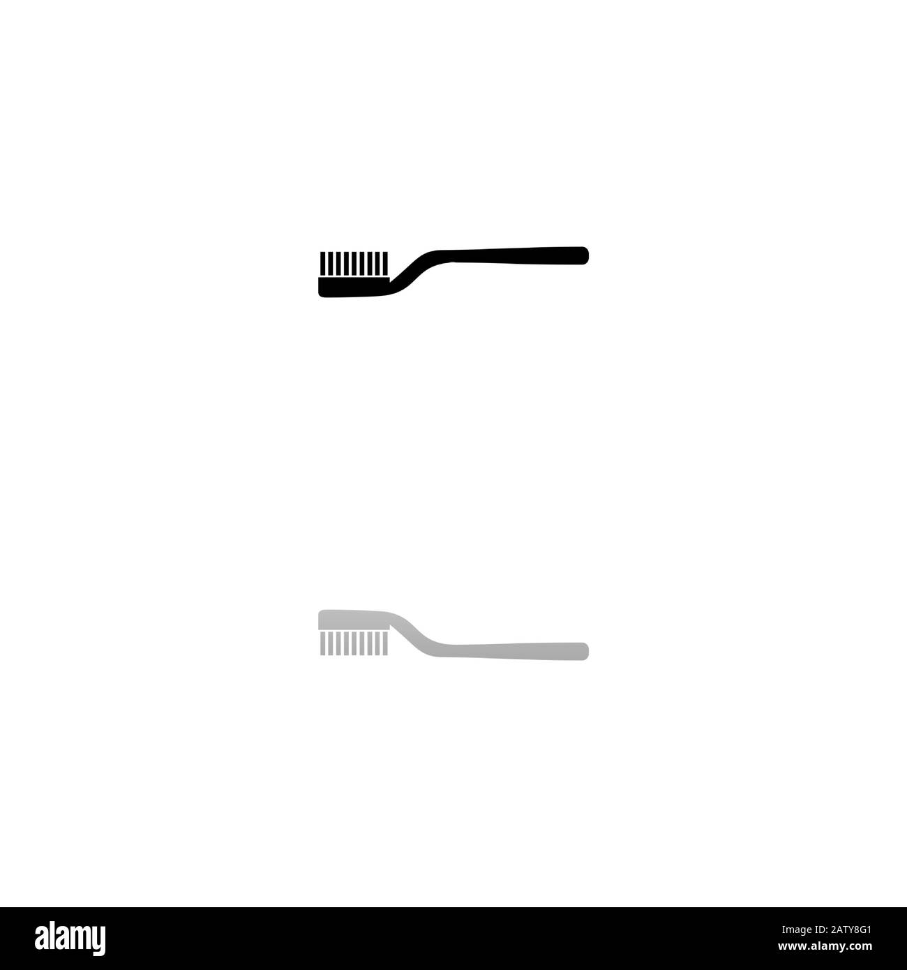 Toothbrush. Black symbol on white background. Simple illustration. Flat ...