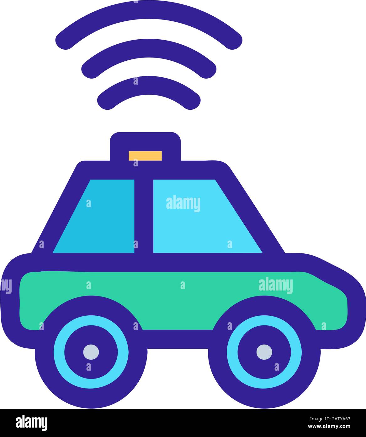 Taxi driverless horse vector. Isolated contour symbol illustration ...
