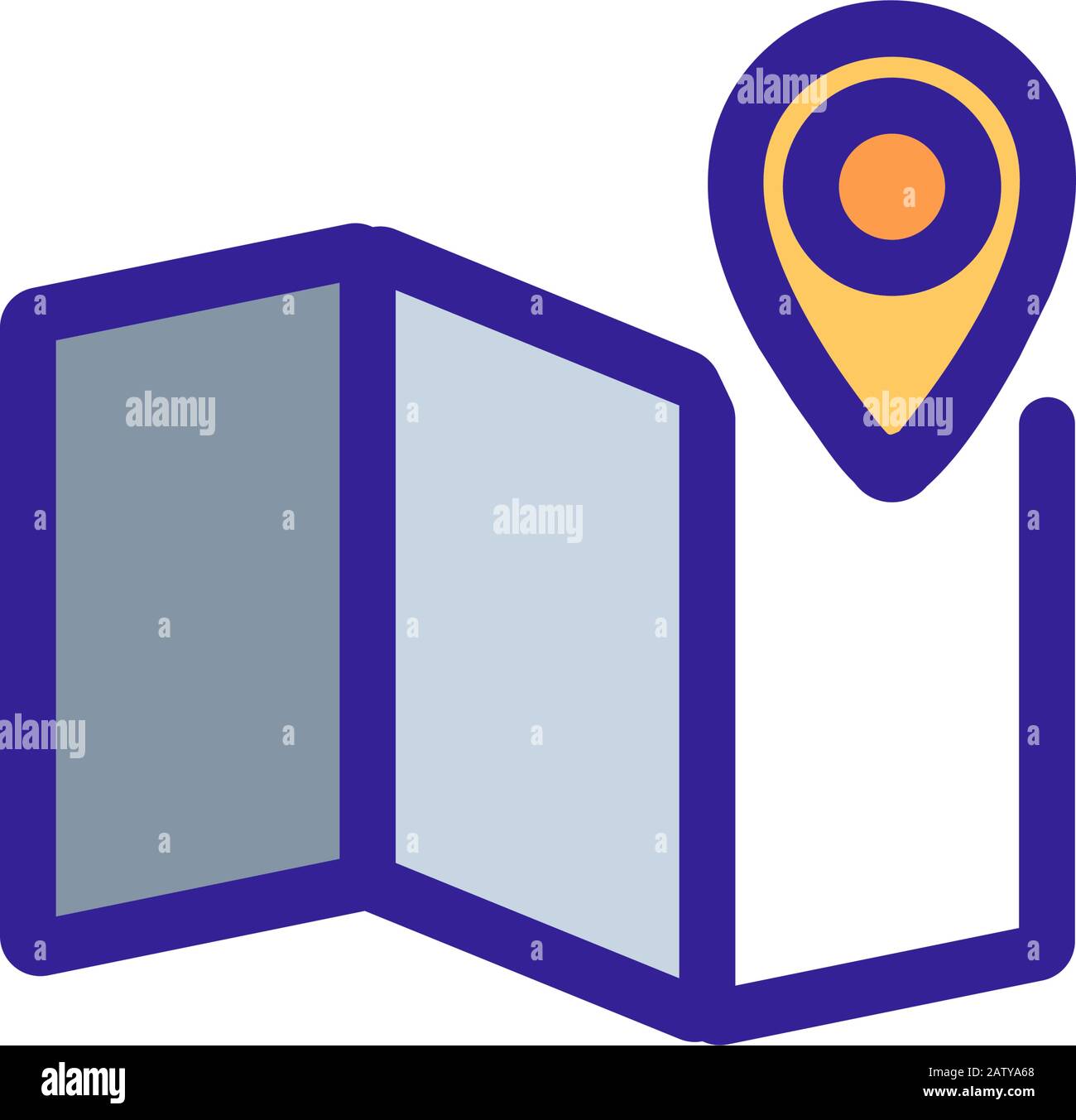 Route map icon vector. Isolated contour symbol illustration Stock ...
