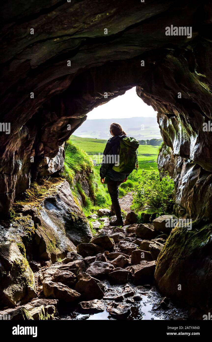 Dominika Wroblewska in an interior view of the phreatically-developed ...