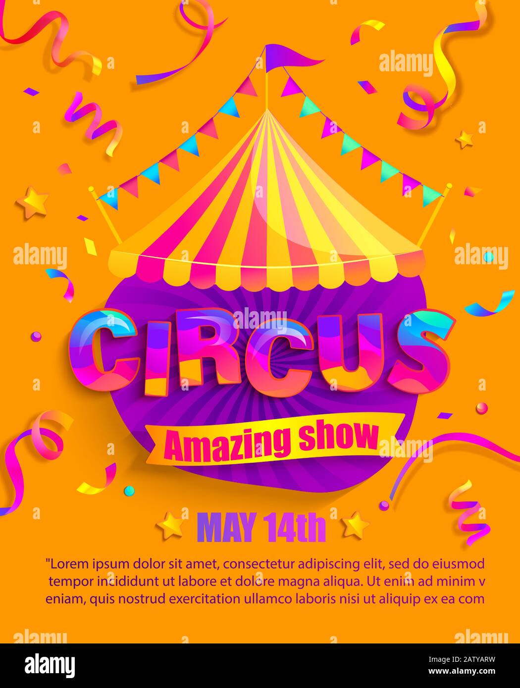 Circus banner with retro light bulbs frame Stock Vector Image & Art - Alamy