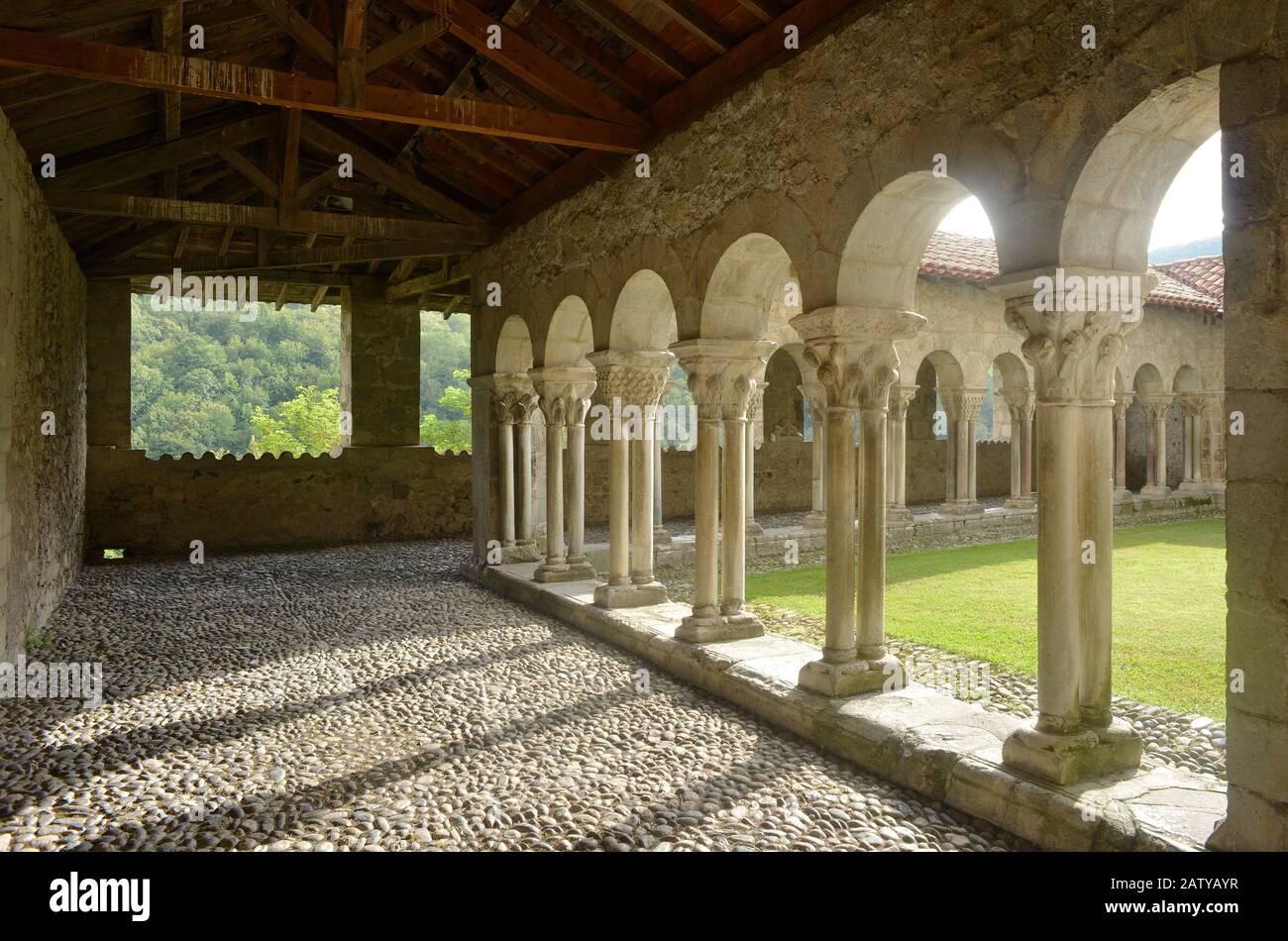 Colonade at Saint Bertrand de Comminges, France, historical ...