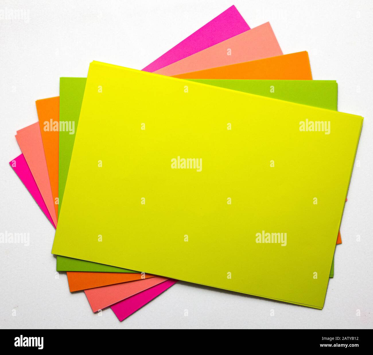 Color paper samples on a white background Stock Photo - Alamy
