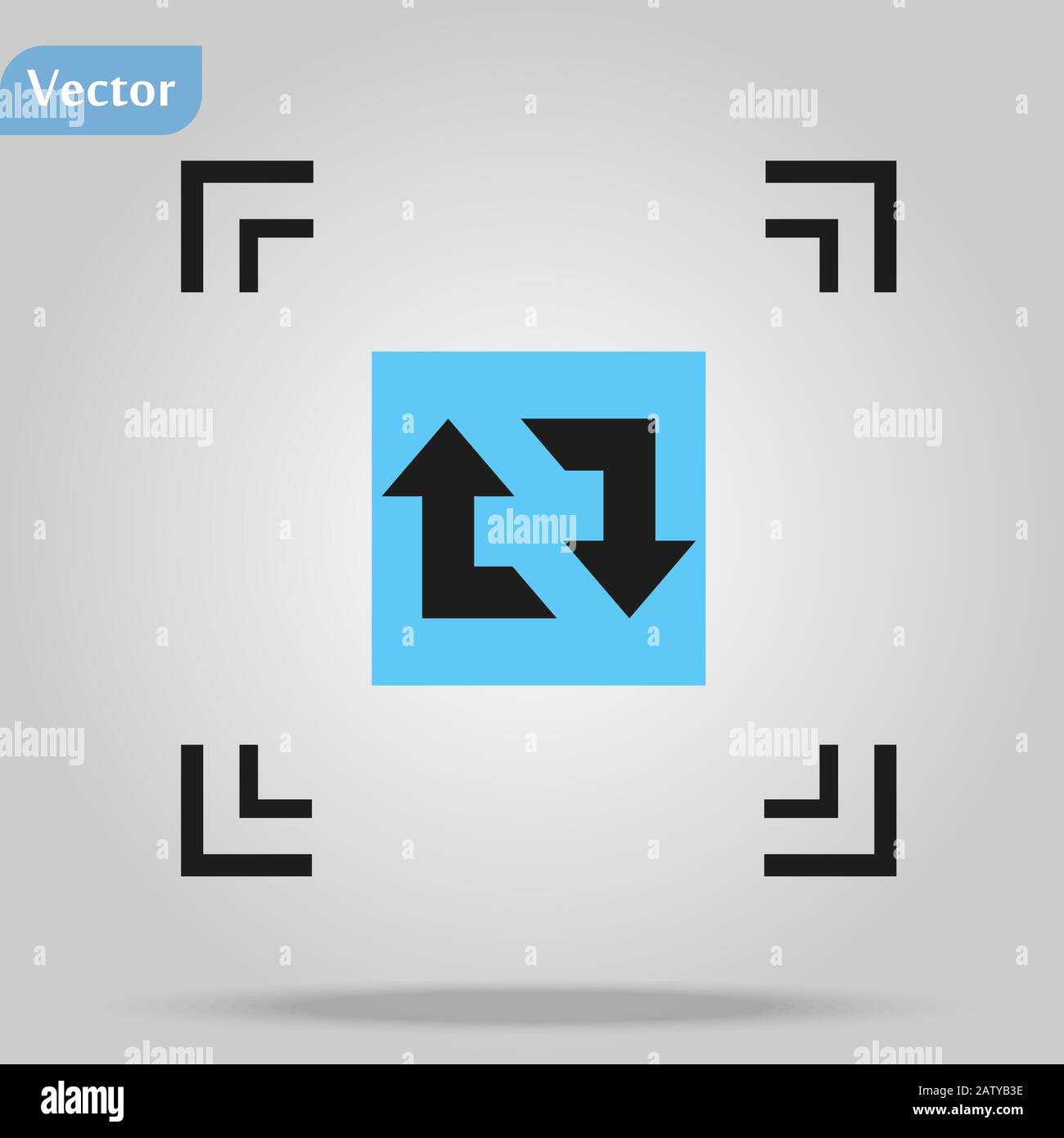 Arrow reload, rotate, refresh, repeat sign on rounded square glossy icon web internet button and ...