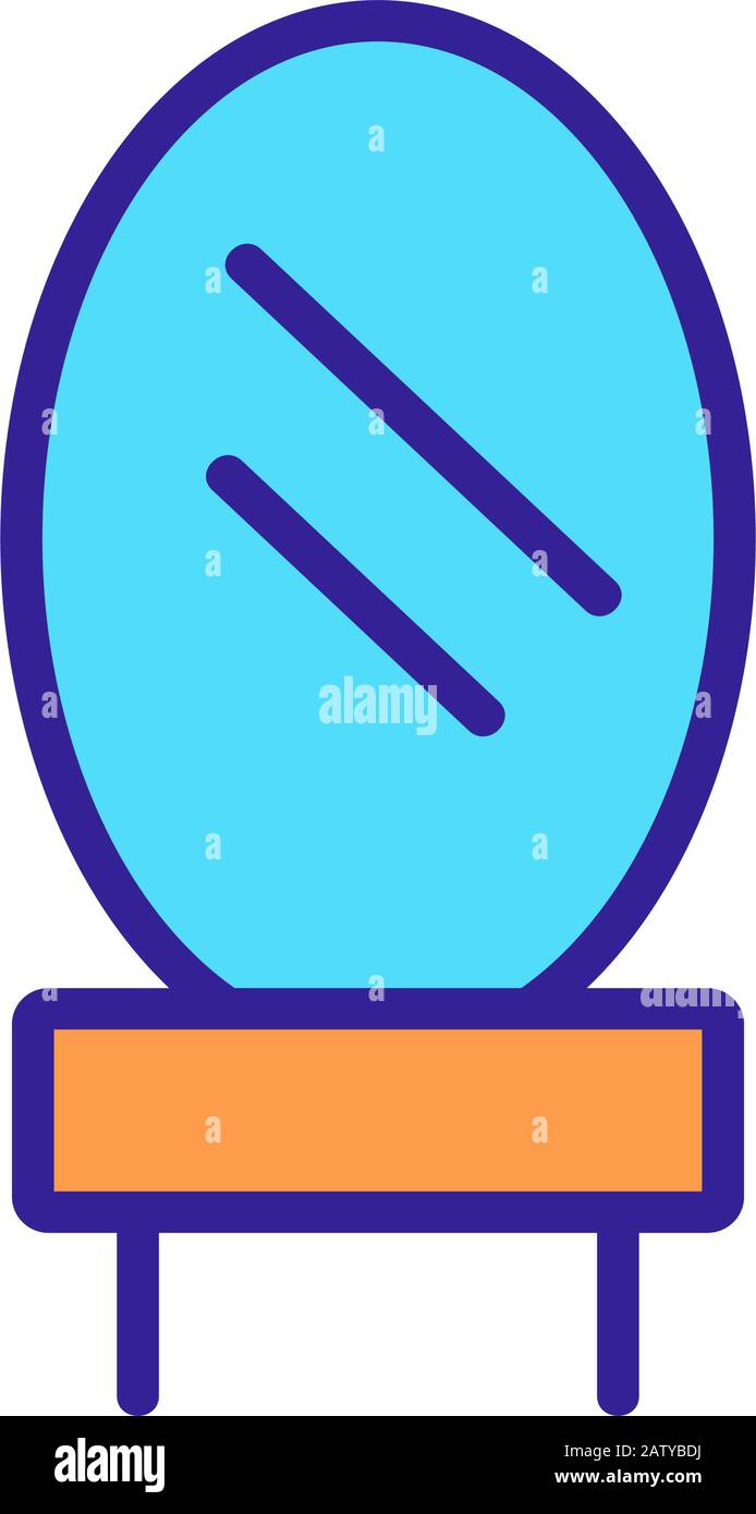 Mirror icon vector. Isolated contour symbol illustration Stock Vector ...
