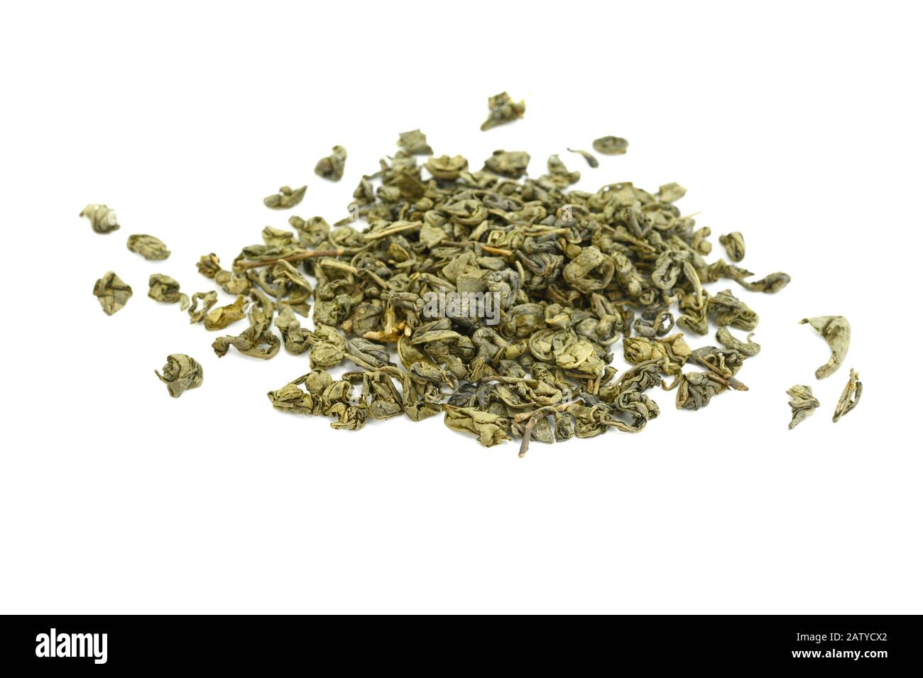 Dry green tea isolated on white background Stock Photo - Alamy
