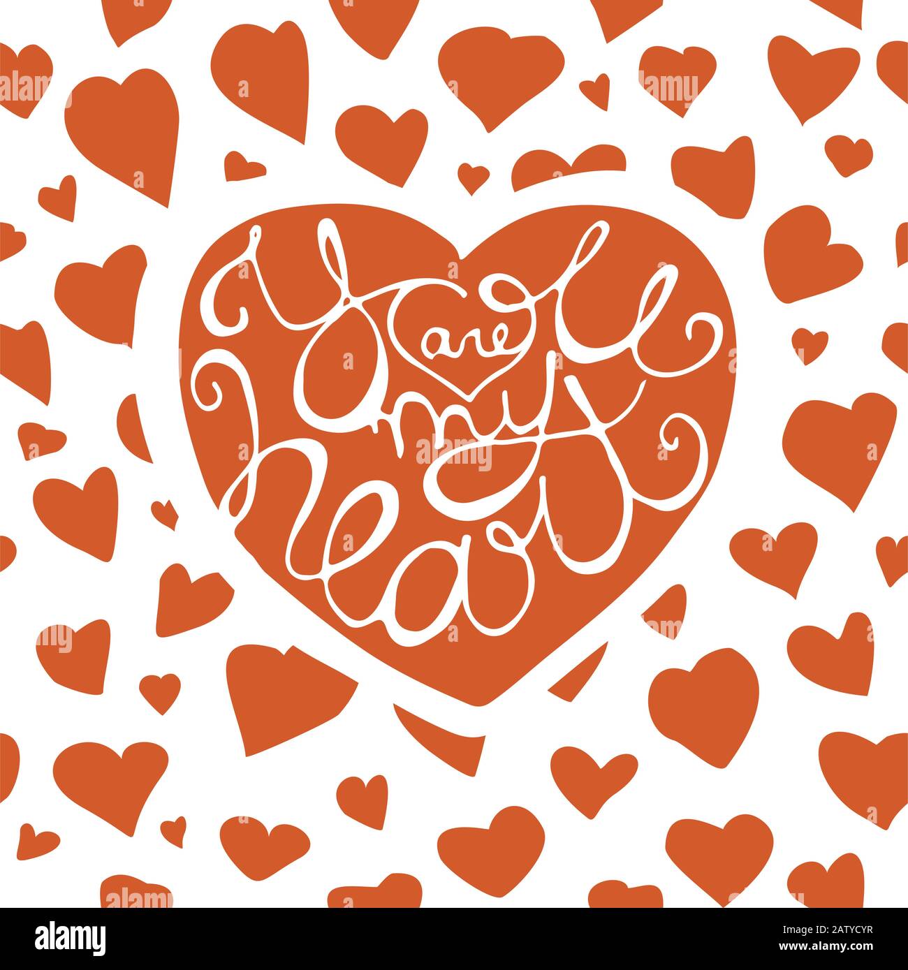 Heart shape with handwriting calligraphic quote inside. Hand drawn ...