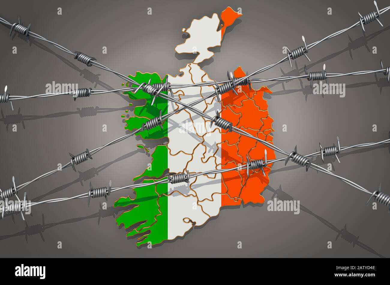 Irish border map hi-res stock photography and images - Alamy