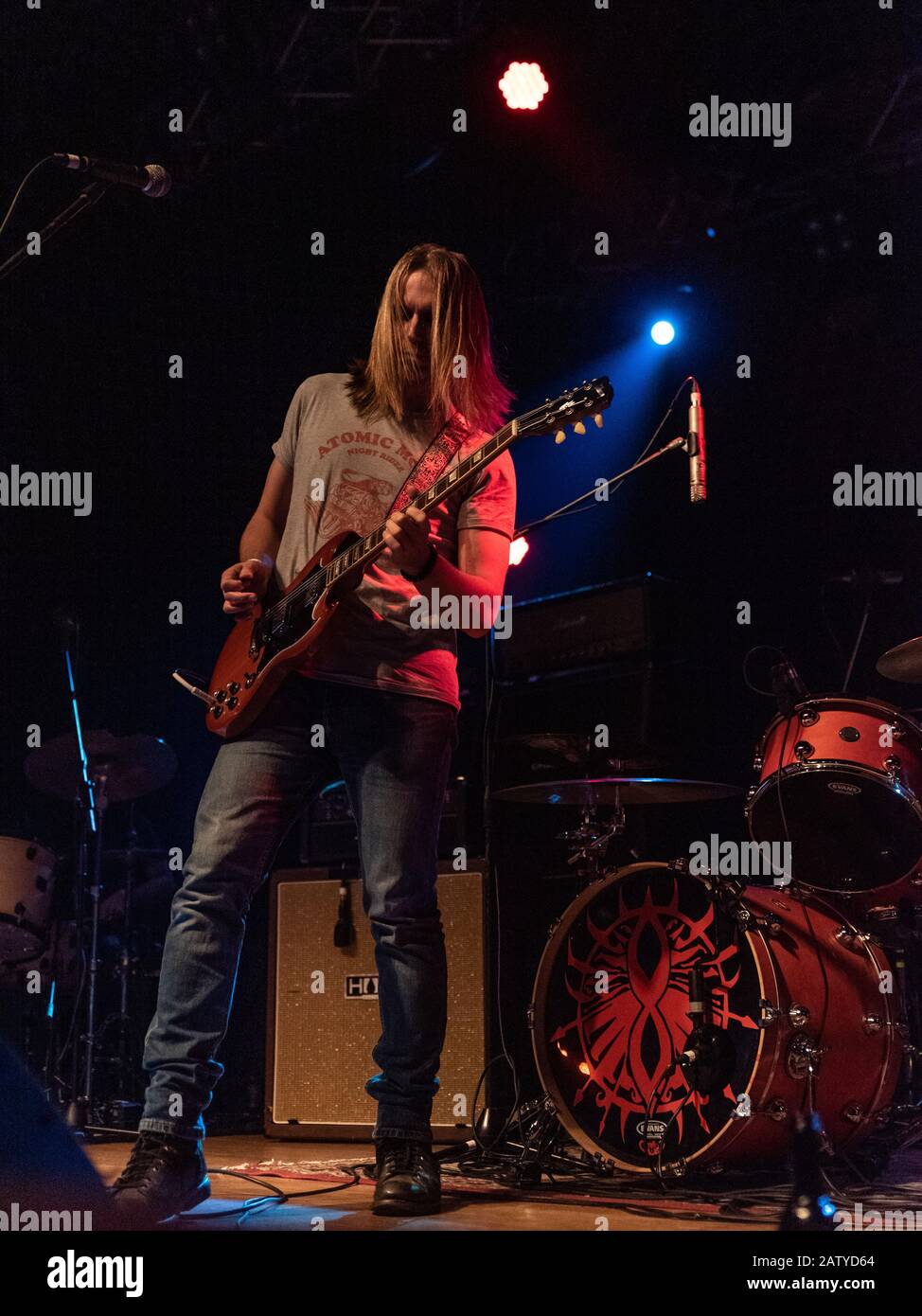 Milan, Italy. 18 November 2018. Italian stoner metal band HUMULUS ...