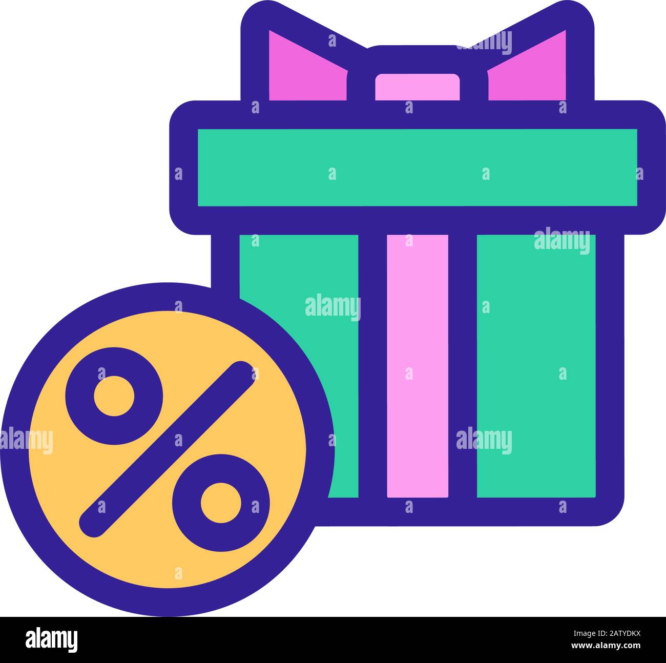 Gift percentage icon vector. Isolated contour symbol illustration Stock ...