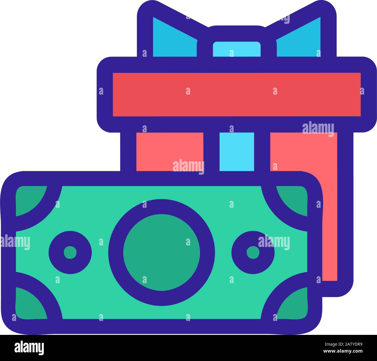 Gift money icon vector. Isolated contour symbol illustration Stock ...