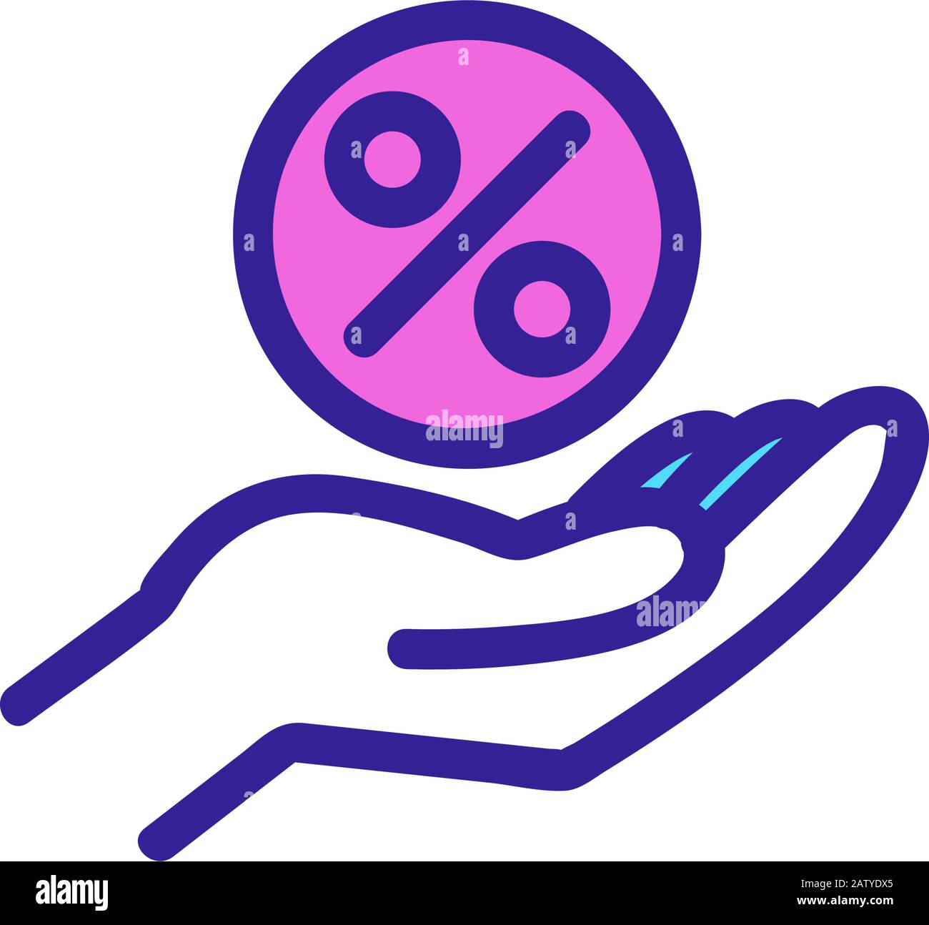 hand percentage icon vector. Isolated contour symbol illustration Stock ...