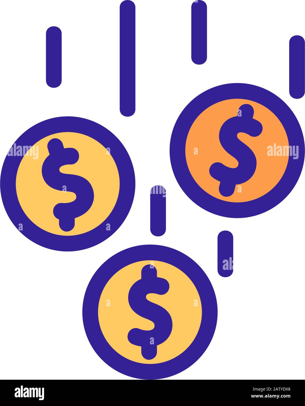 Money is falling icon vector. Isolated contour symbol illustration ...