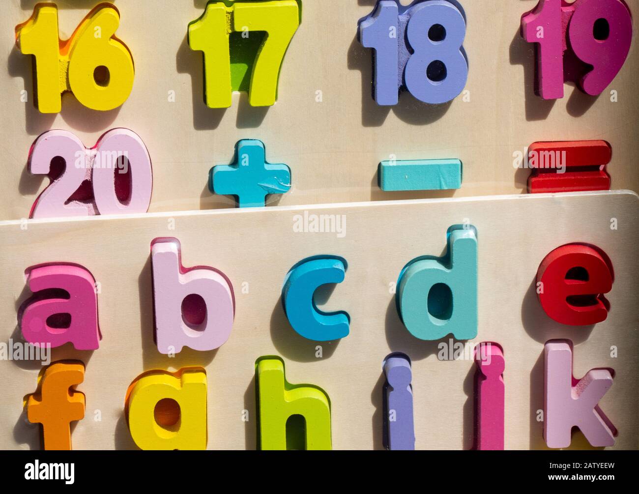Alphabet ABC wooden letters for early education concept Stock Photo - Alamy