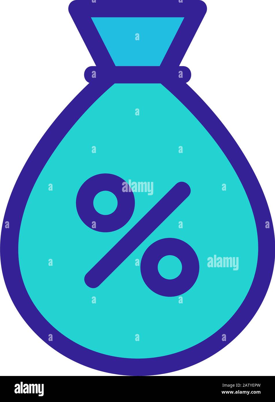 Bag percentage icon vector. Isolated contour symbol illustration Stock ...