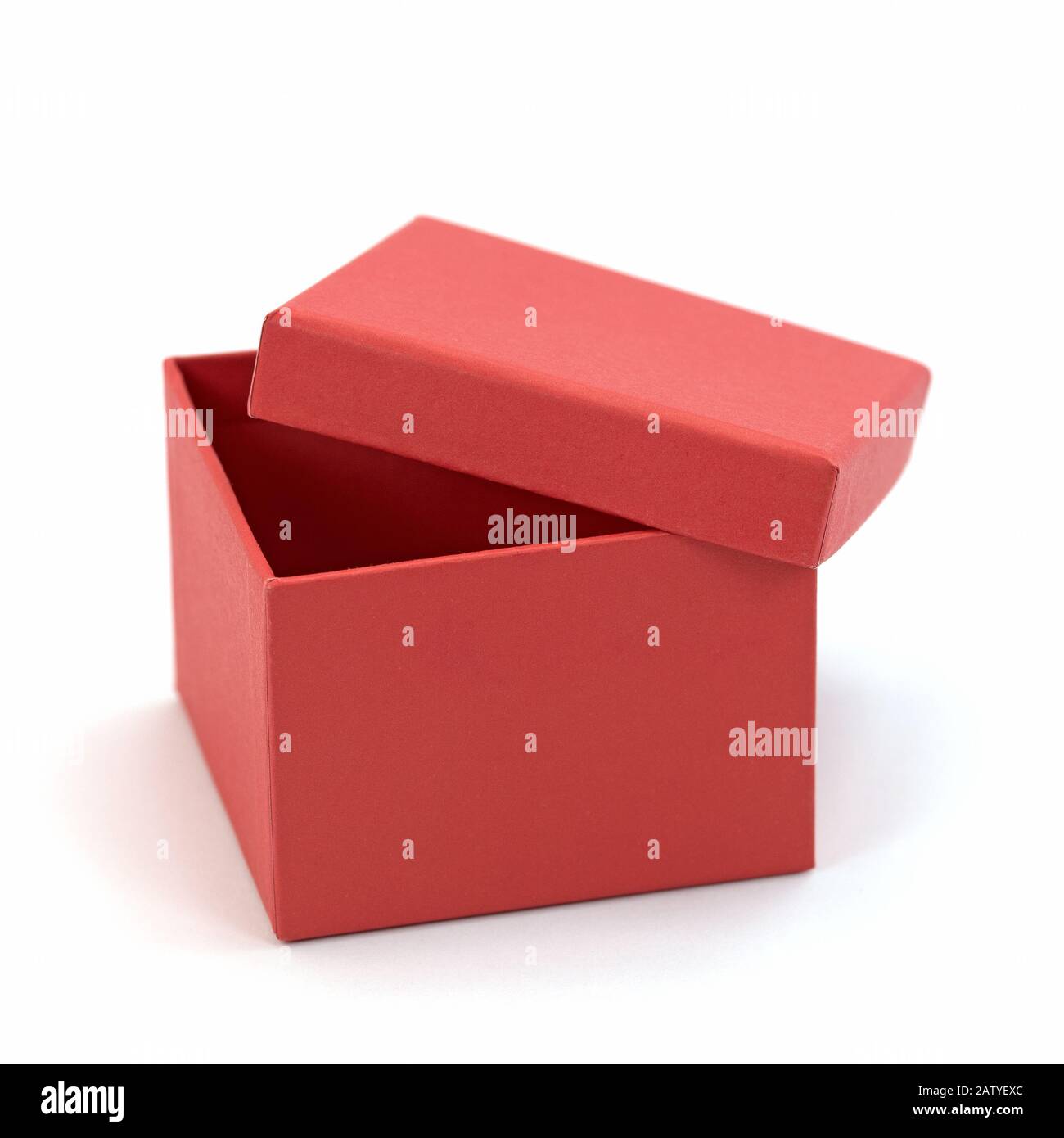 Red empty cardboard box against white background Stock Photo - Alamy