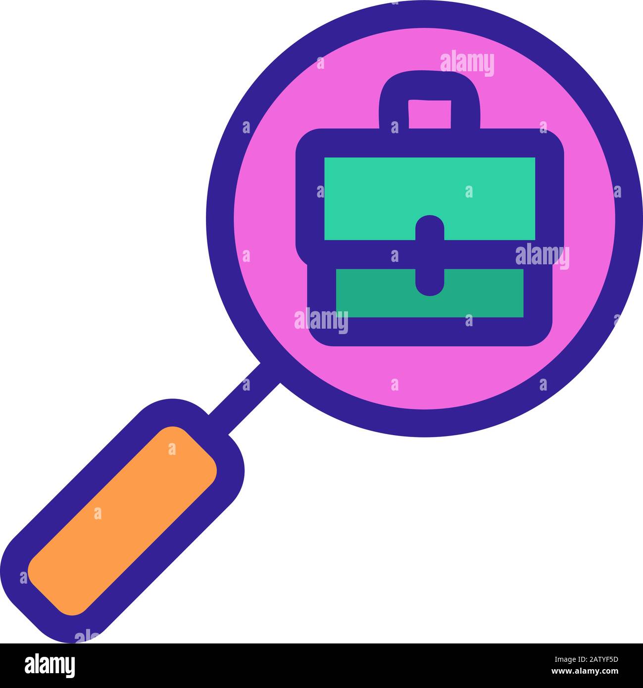 magnifying glass is a vector icon. Isolated contour symbol illustration ...