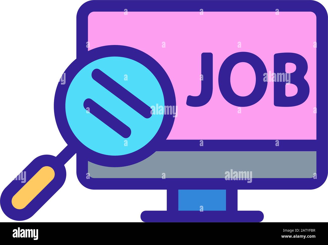 Search for work icon vector. Isolated contour symbol illustration Stock ...