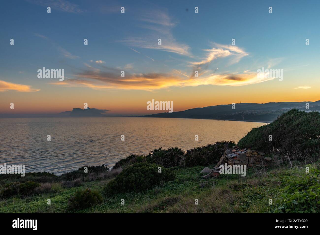 Strait of gibraltar and sunset hi-res stock photography and images - Alamy
