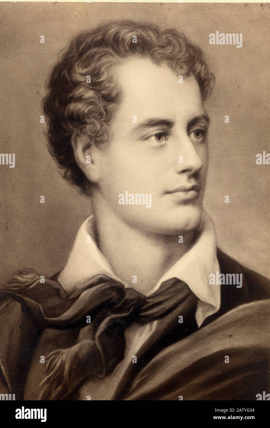 The celebrated english poet Lord GEORGE GORDON BYRON ( London 1788 ...