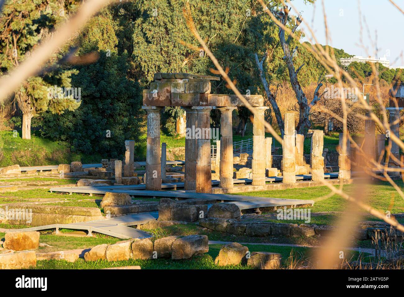 Temple of Artemis in archaeological site of Brauron, Attica, Greece ...