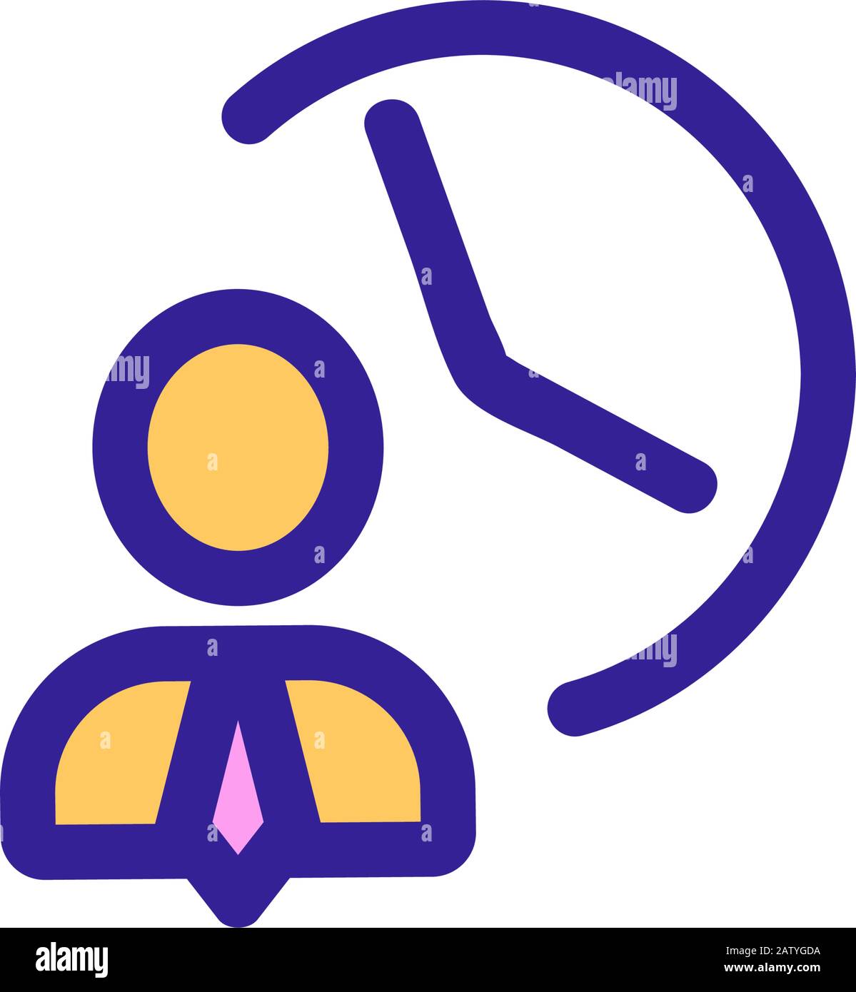 Working time icon vector. Isolated contour symbol illustration Stock ...