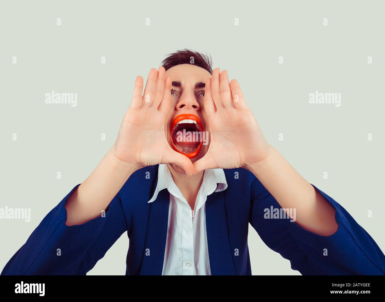 Distorted face angry anger hi-res stock photography and images - Alamy