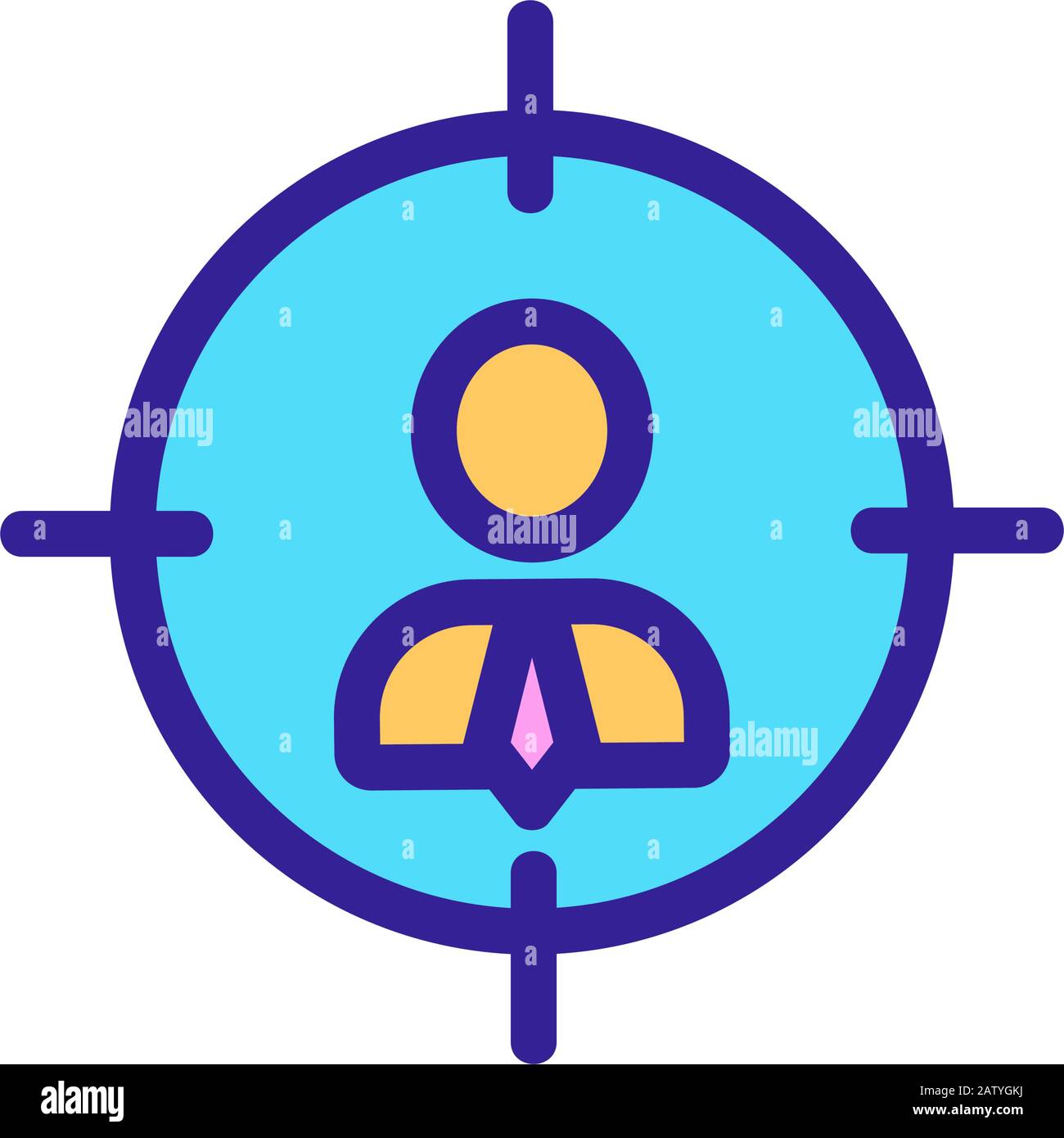 the target man is an icon vector. Isolated contour symbol illustration ...