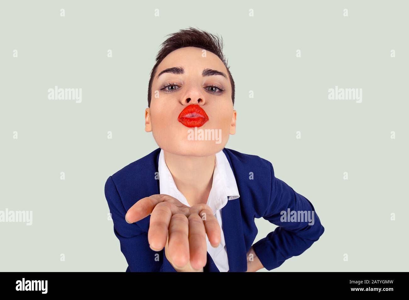 Distorted lips hi-res stock photography and images - Alamy