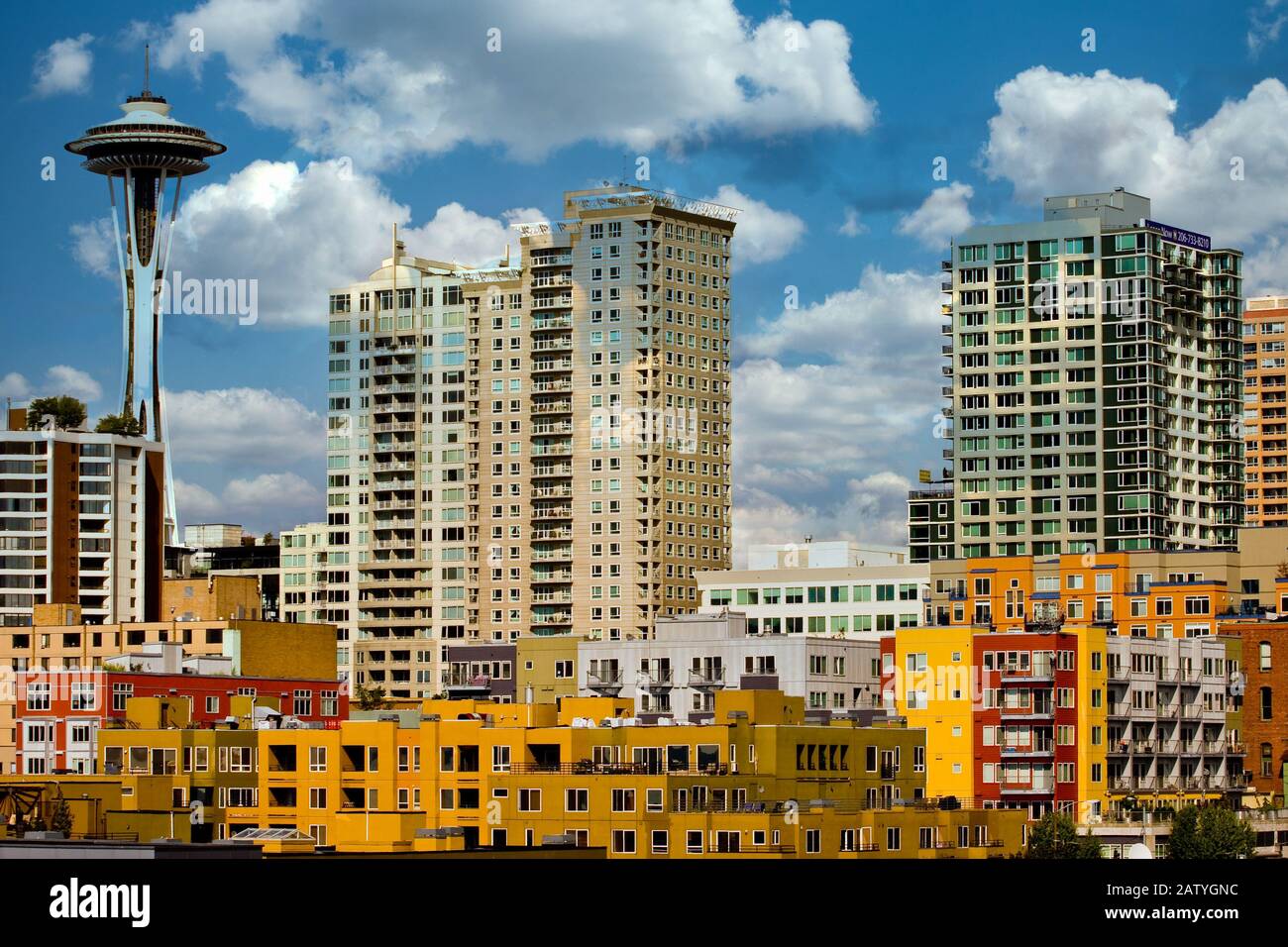 Colorful Buildings in Seattle Stock Photo - Alamy
