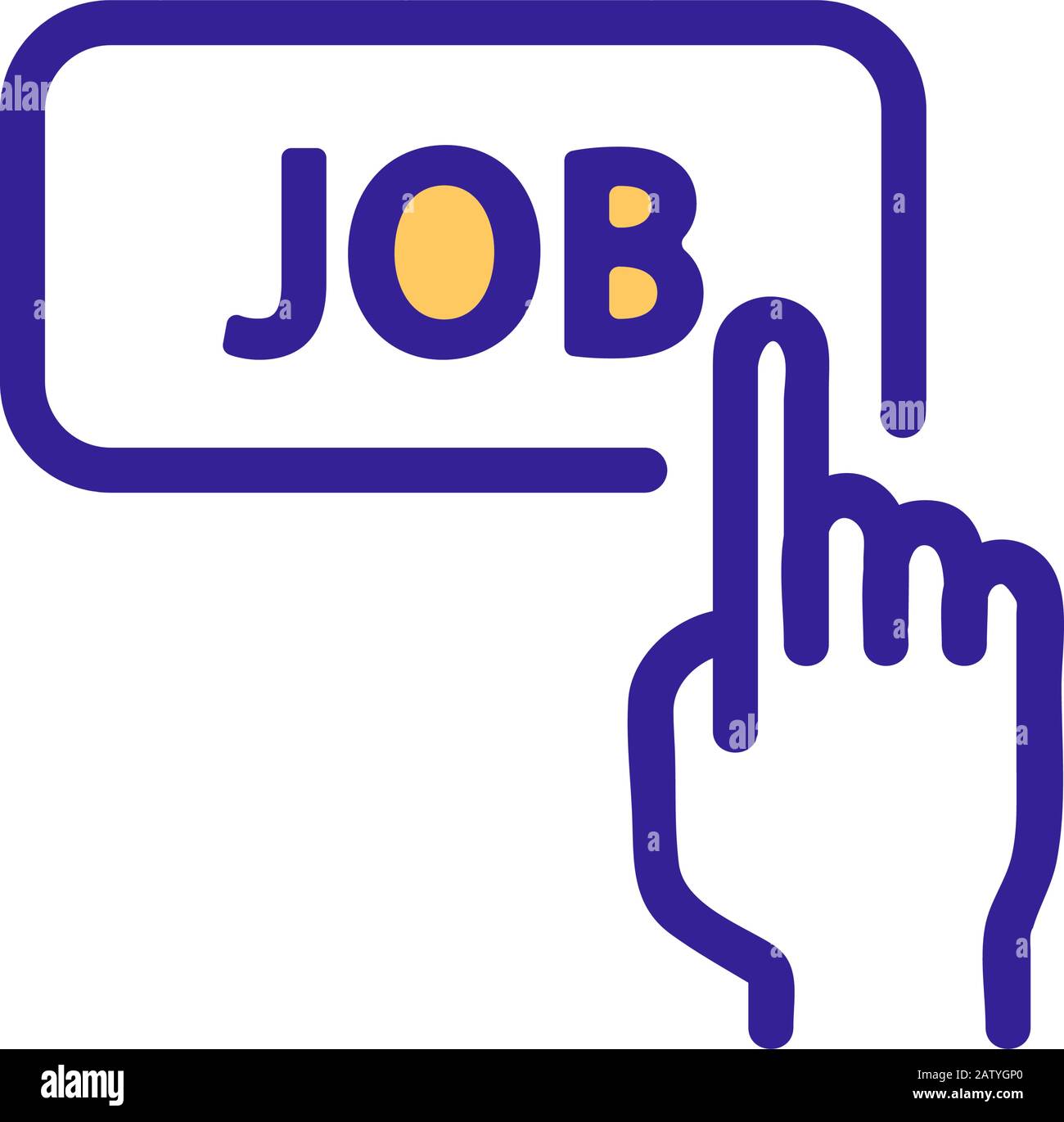 Work hand icon vector. Isolated contour symbol illustration Stock ...