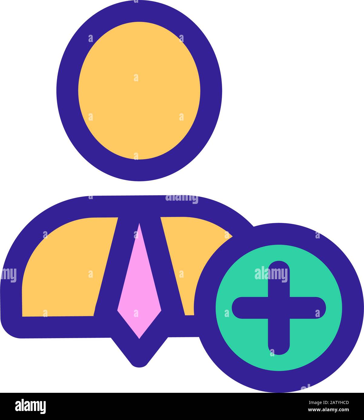 New employee vector icon. Isolated contour symbol illustration Stock ...