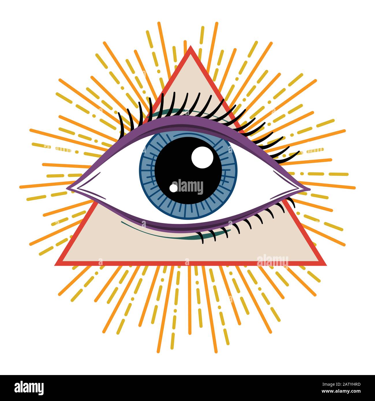 Vector Illustration of an All-Seeing Occult or Masonic Eye Stock Vector ...
