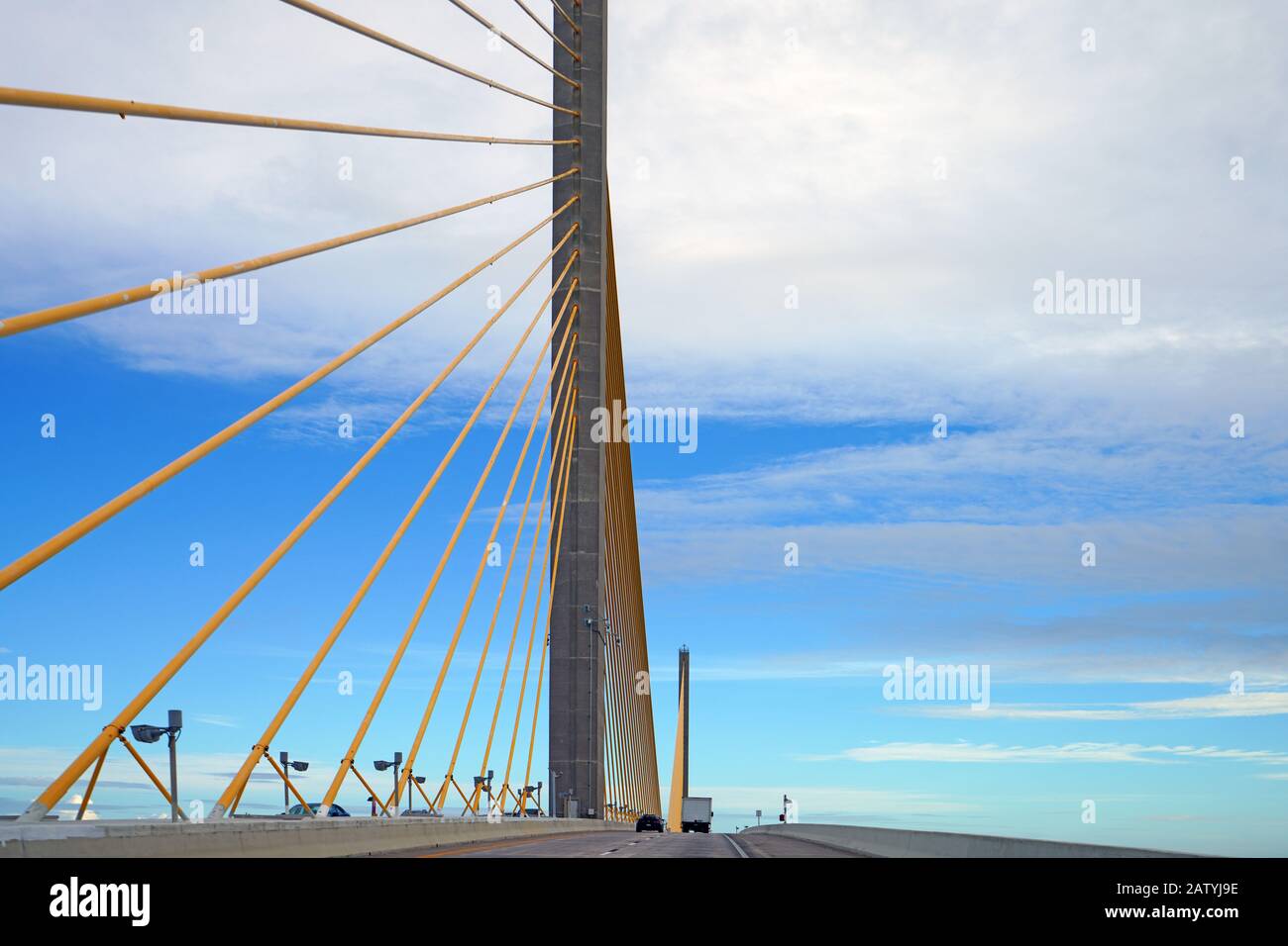 ST PETERSBURG, FL -24 JAN 2020- View of the Bob Graham Sunshine Skyway ...