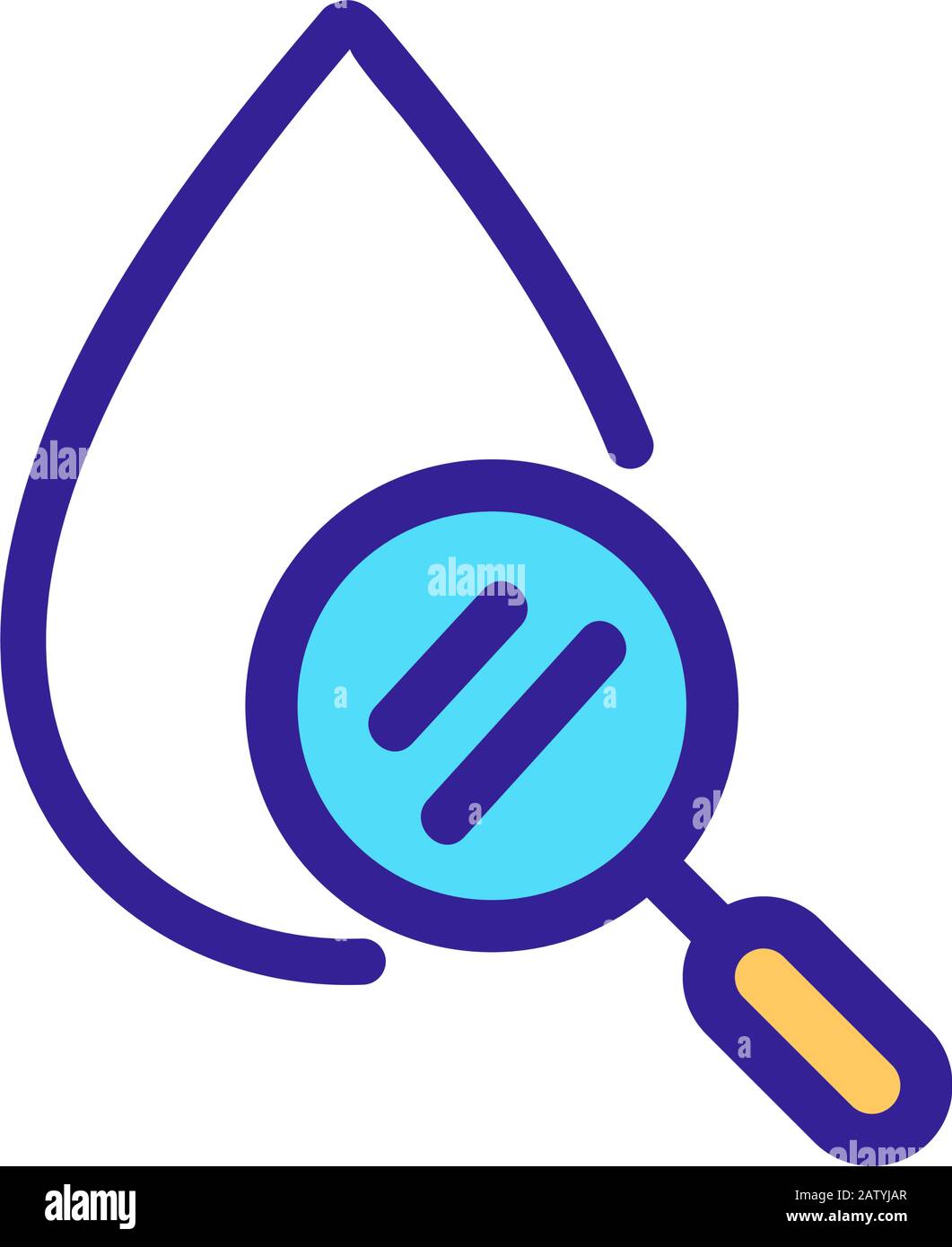 the magnifying glass is a blood icon vector. Isolated contour symbol ...
