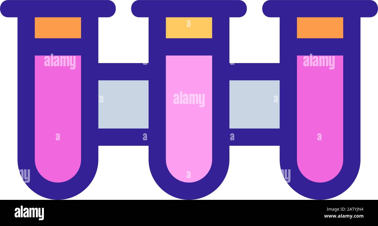 test tube analysis icon vector. Isolated contour symbol illustration ...