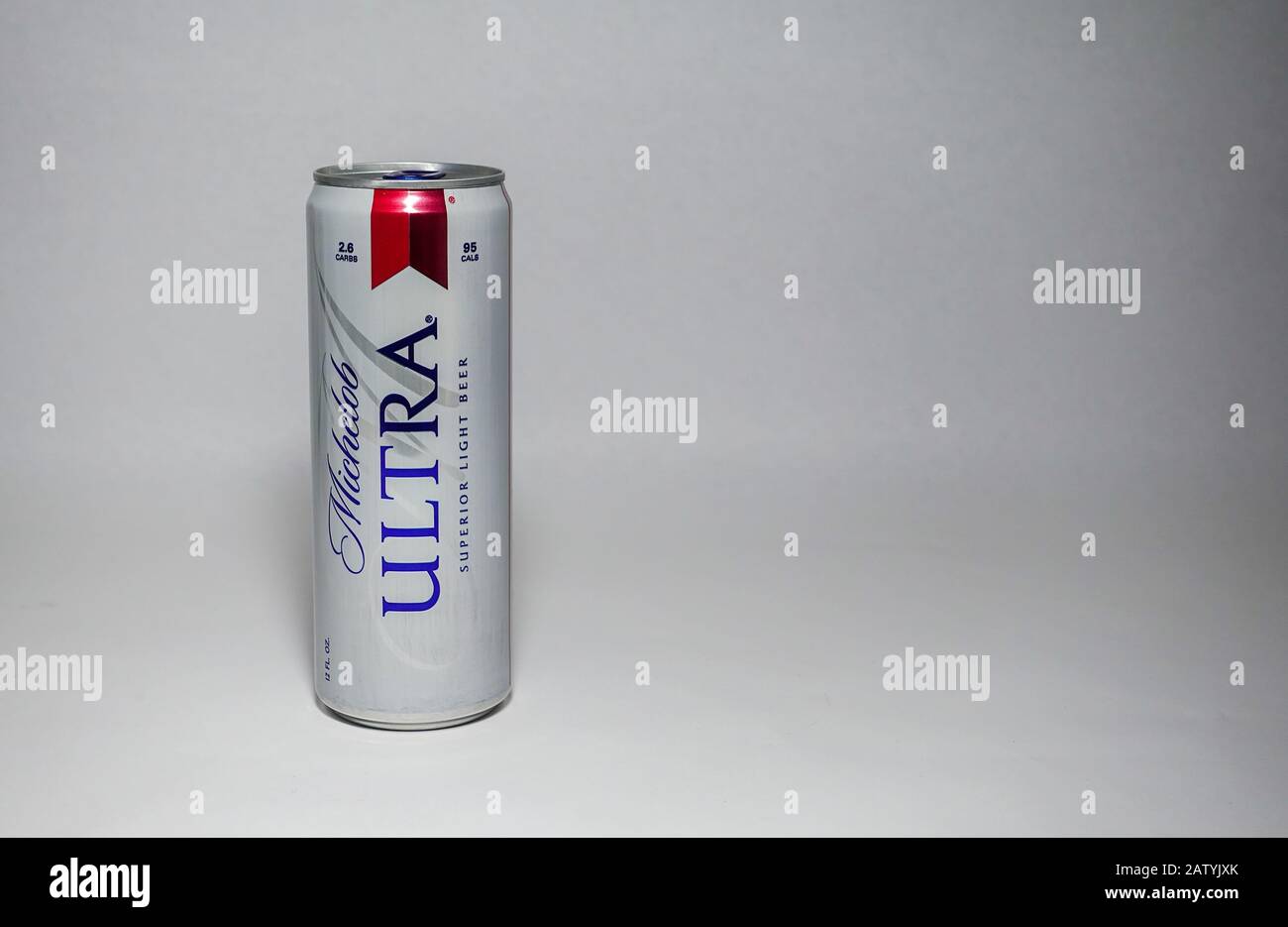 Orlando, FL/USA-2/4/20: An isolated can of Michelob Ultra Beer on a ...