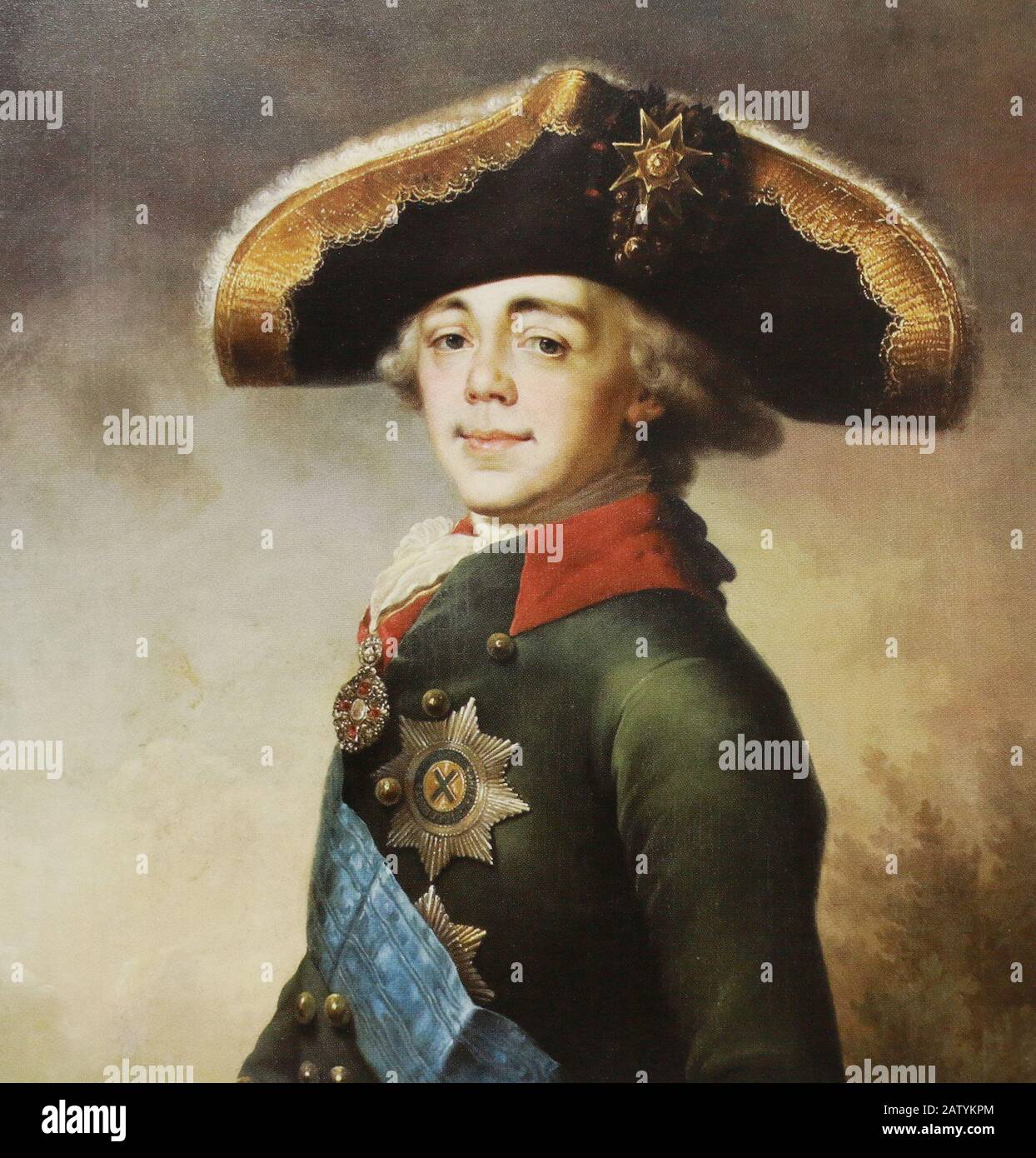 Russian Emperor Paul I. Painting by V. Borovikovsky, 18th century Stock ...