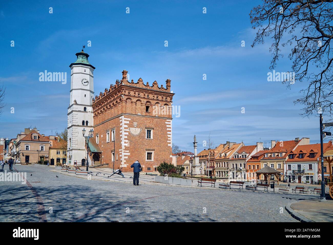 Beautiful panoramic aerial drone view to the market square in ...