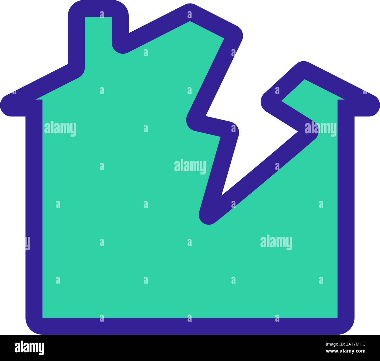 crack icon vector. Isolated contour symbol illustration Stock Vector ...