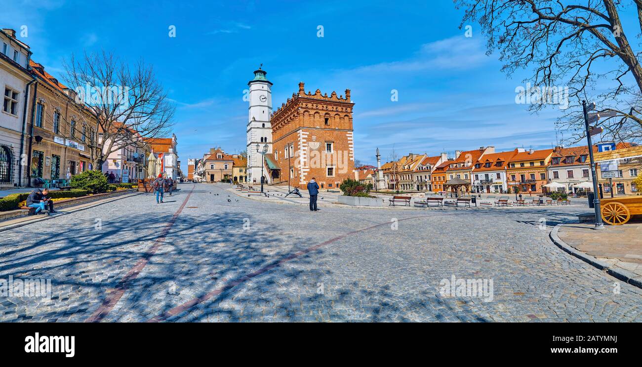 Beautiful panoramic aerial drone view to the market square in ...
