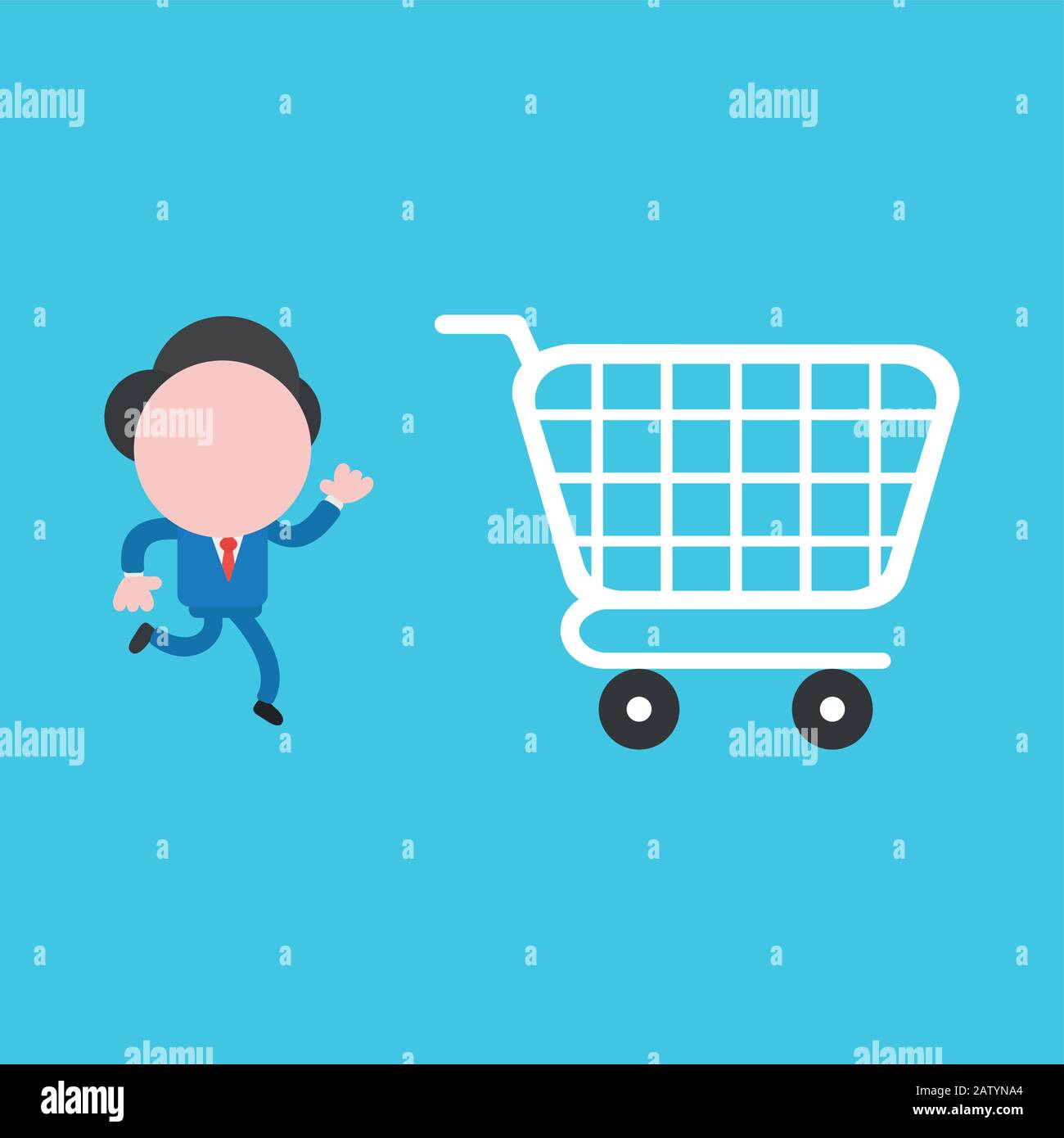Vector cartoon illustration concept of faceless businessman mascot ...
