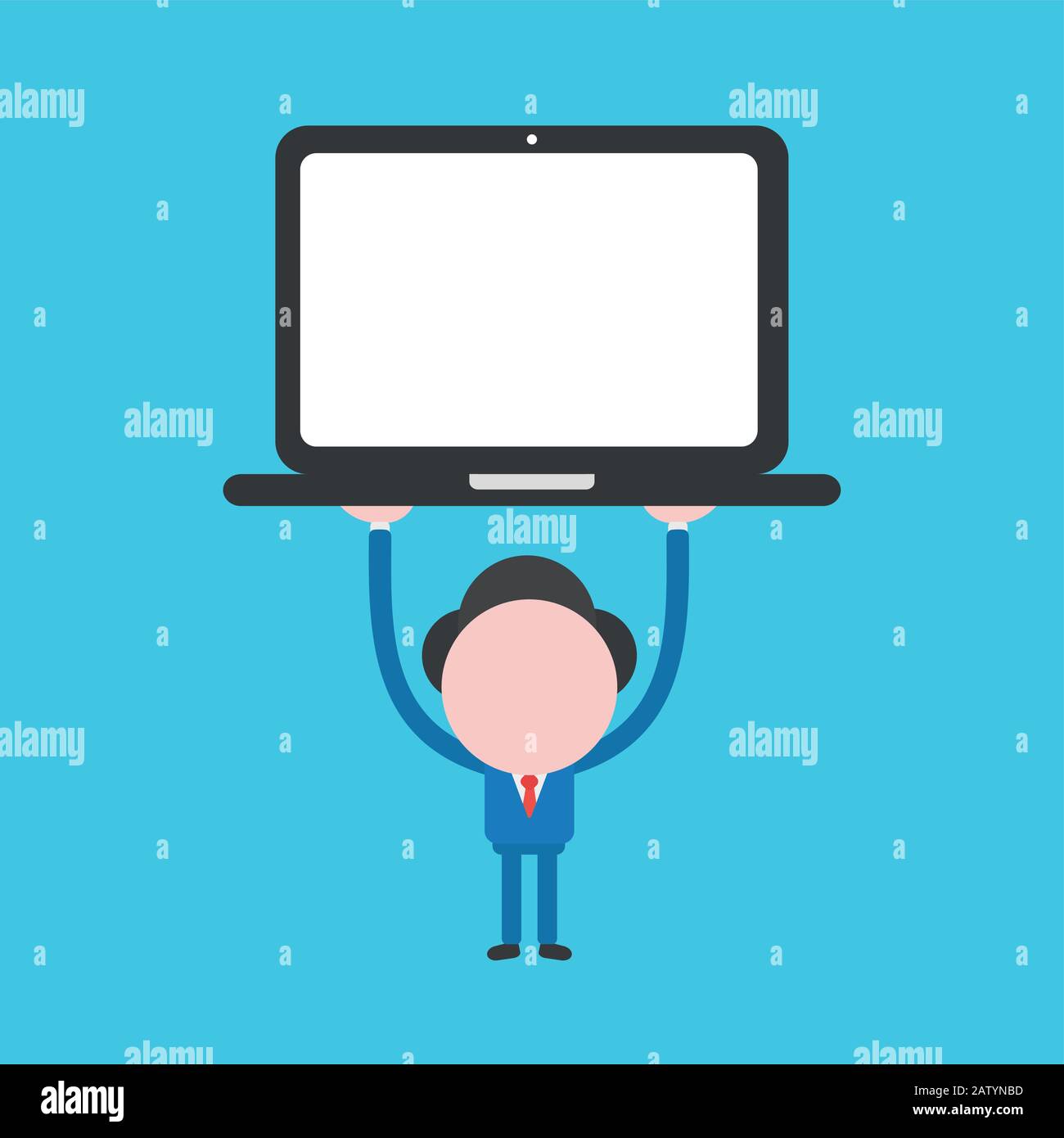 Vector cartoon illustration concept of faceless businessman mascot ...