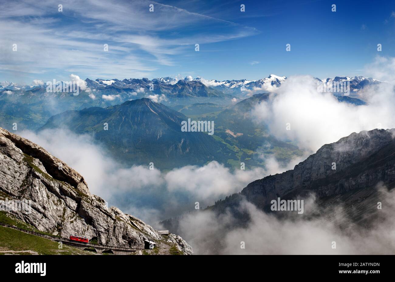 Train rolling through scenic landscape hi-res stock photography and ...