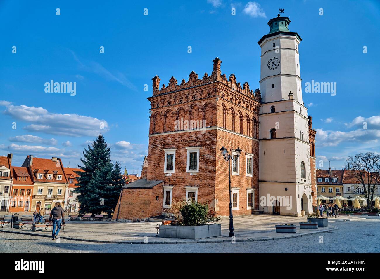 Beautiful panoramic aerial drone view to the market square in ...