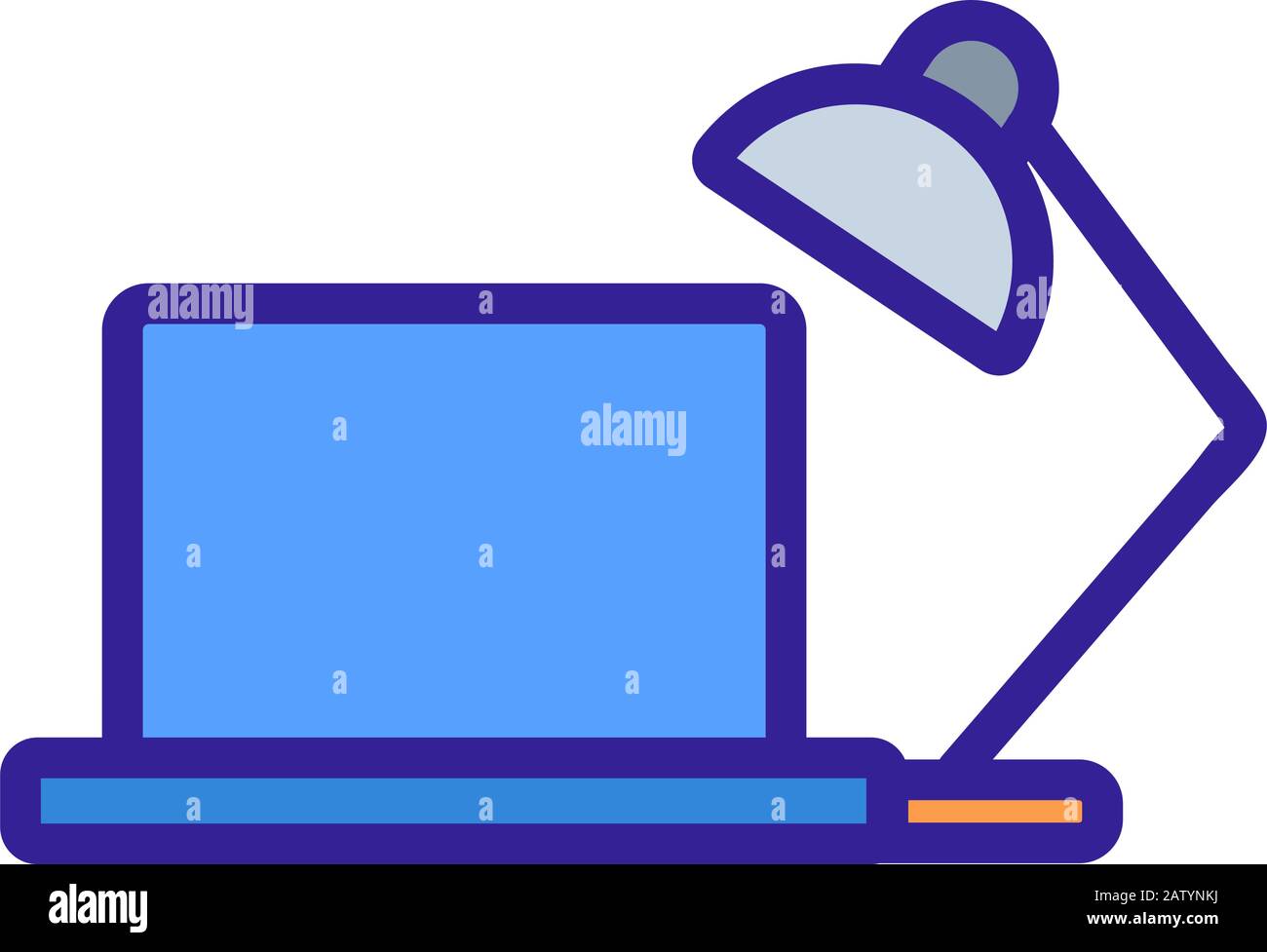 Laptop lamp icon vector. Isolated contour symbol illustration Stock ...