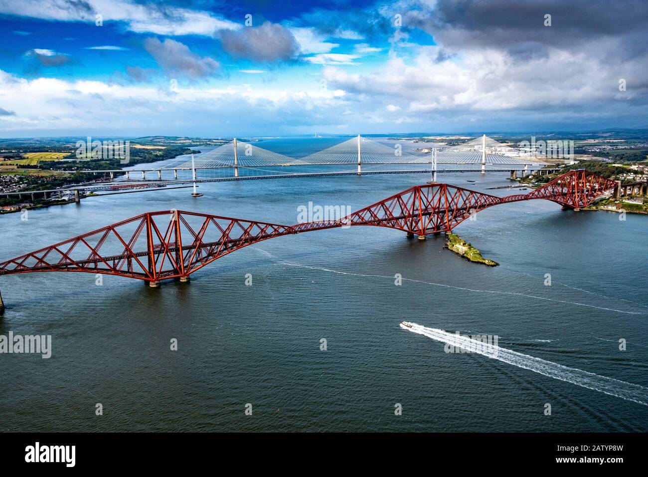 Aerial view of the forth bridge hi-res stock photography and images - Alamy