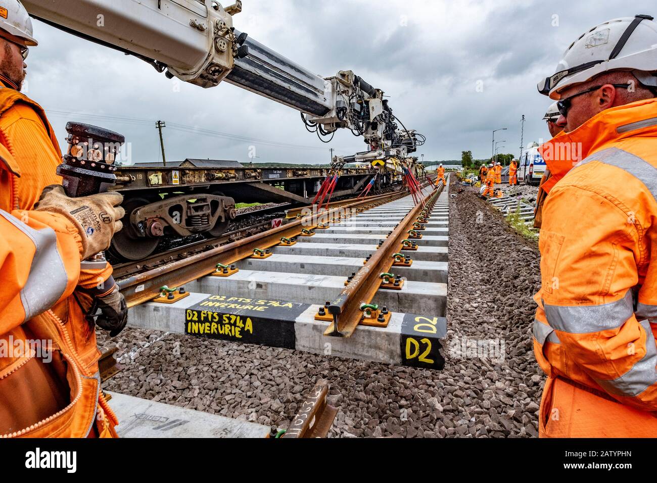 New tail tracks being laid Stock Photo - Alamy