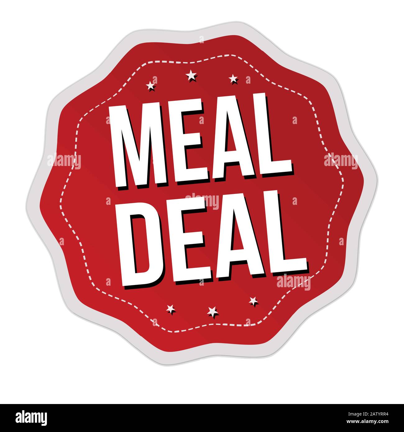 Meal deal label or sticker on white background, vector illustration ...