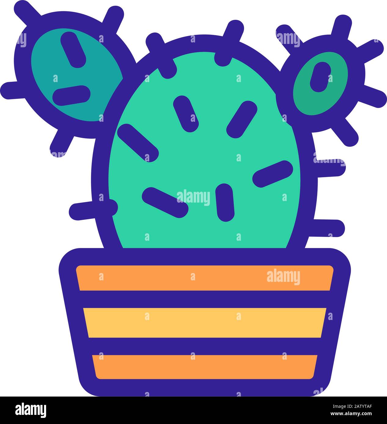 Cactus icon vector. Isolated contour symbol illustration Stock Vector ...